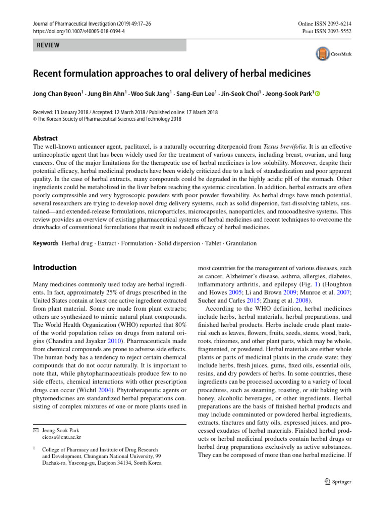 Herbal Medicine Formulation Advances | PDF | Tablet (Pharmacy ...