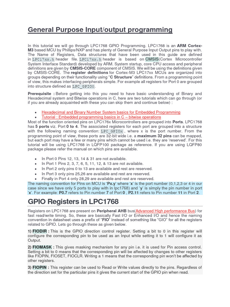 LPC176XX Interfacing | PDF | Microcontroller | Computer Engineering