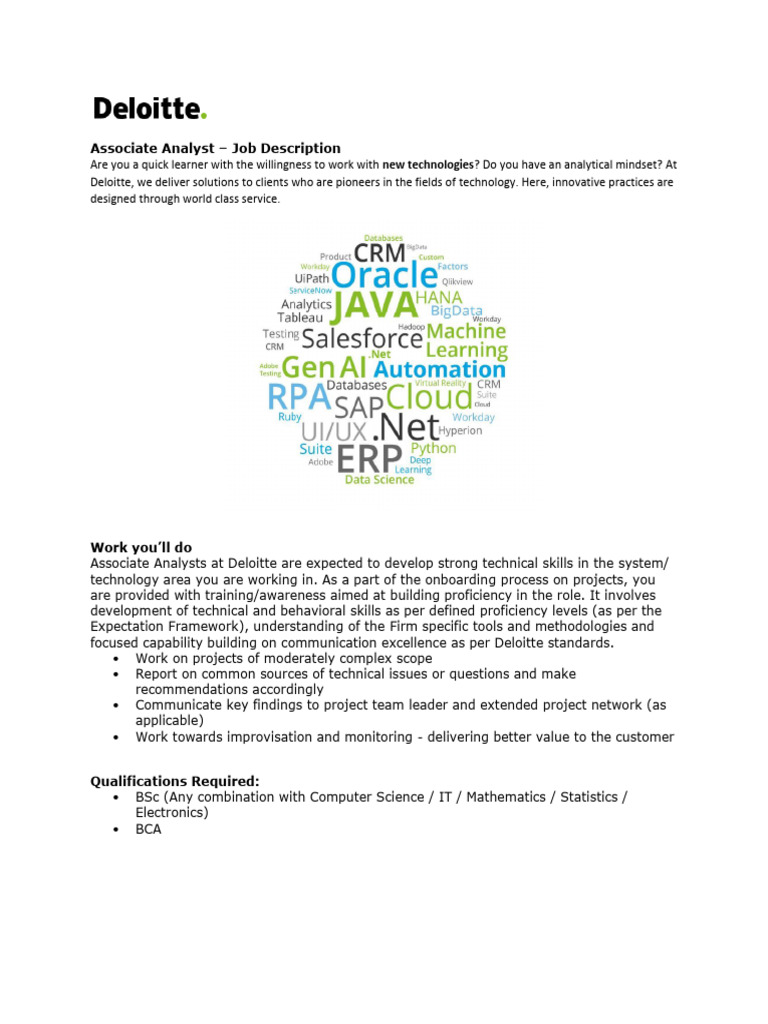 Associate Analyst For NLA | PDF | Strategic Management | Business