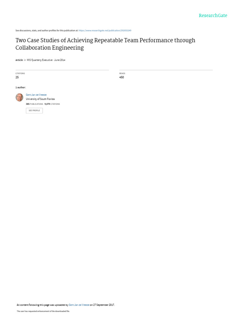 Collaboration Engineering for Team Success | PDF | Collaboration ...