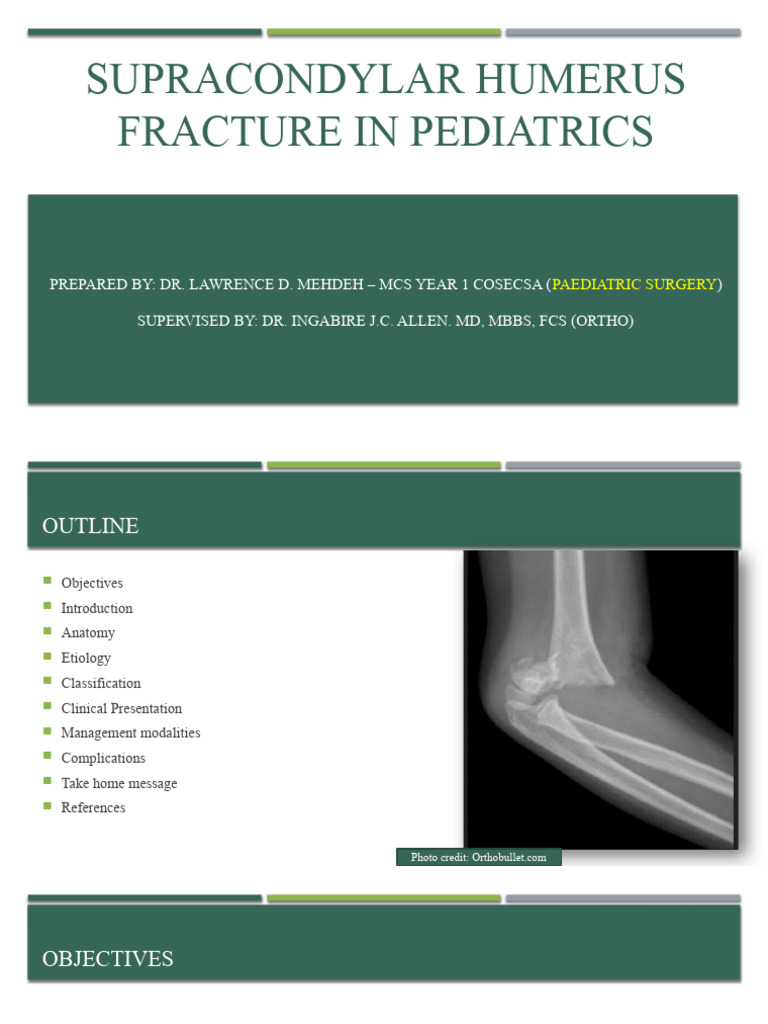 Pediatric Supracondylar Humerus Fractures | PDF | Elbow | Limbs (Anatomy)