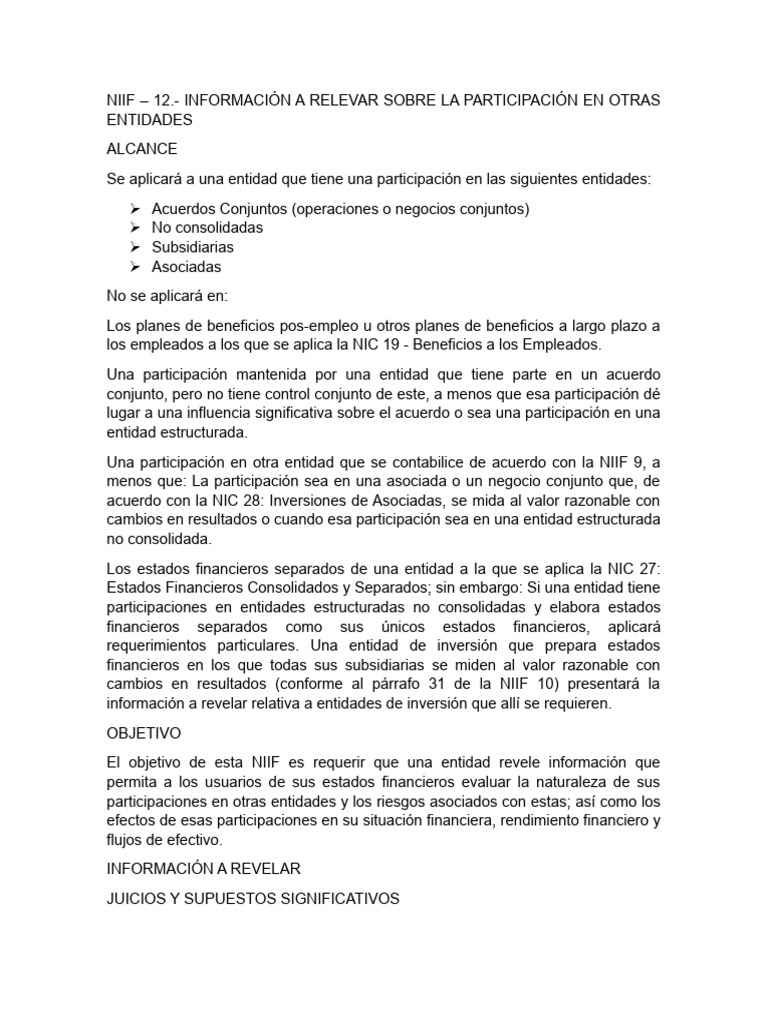 Niif 12 | PDF | normas internacionales de INFORMACION FINANCIERA ...