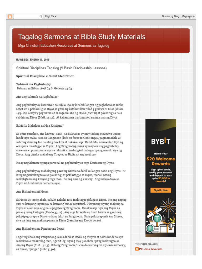 Tagalog Sermons at Bible Study Materials: Spiritu | PDF