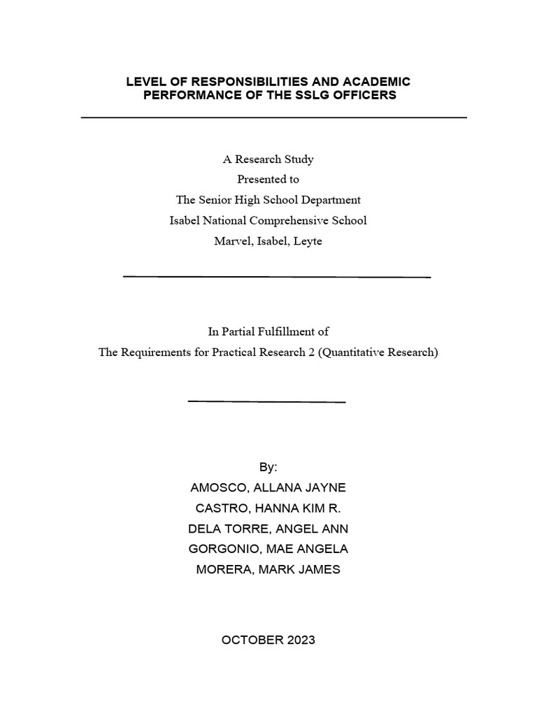 Chapter 1 Grade 12 A1 2 | PDF | Leadership | Survey Methodology