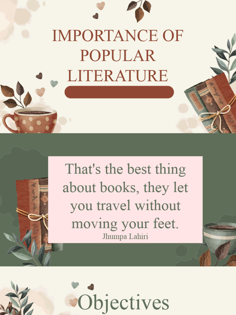 Importance of Popular Literature | PDF
