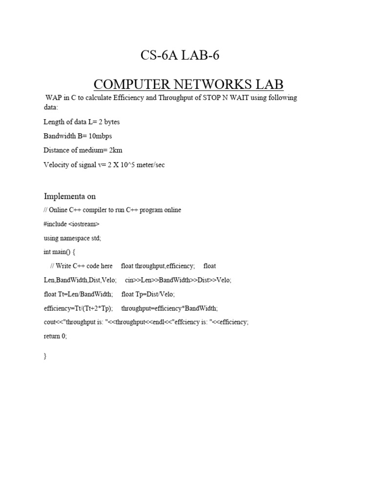 CN Lab6 | PDF | Teaching Methods & Materials