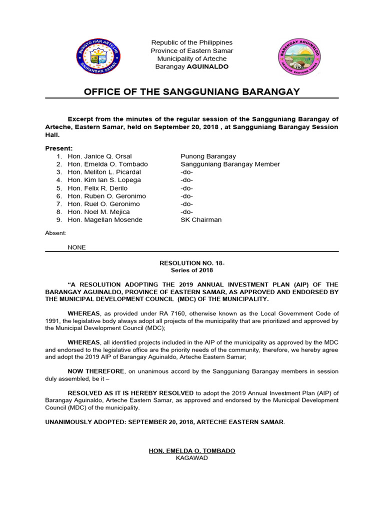 RESO ACCEPTANCE | PDF | Philippines