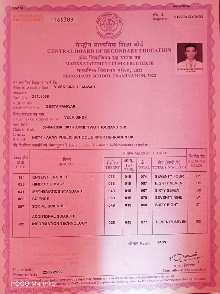 Class 10 Marksheer-Compressed | PDF