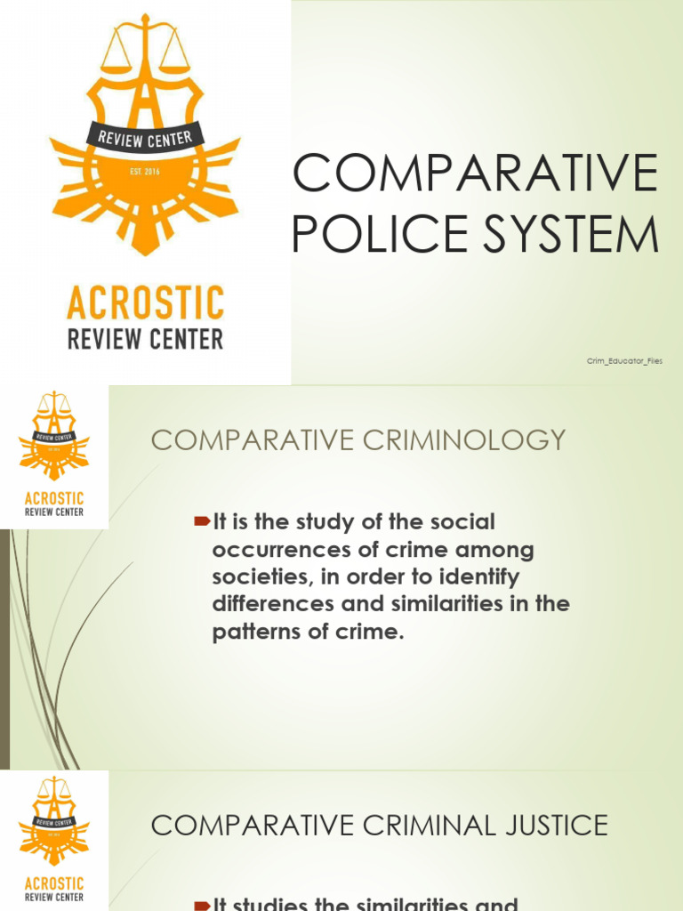 Comparative Police System | PDF | Police | International Relations