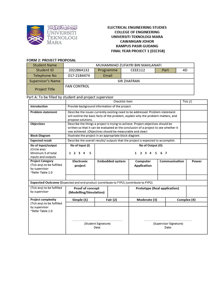 Form 2 Project Proposal | PDF | Power Supply | Electronic Circuits