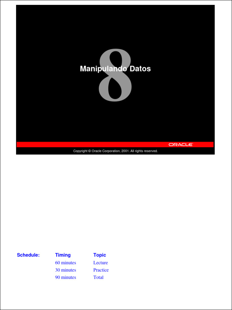Les08 Manipulando Datos en Español | PDF | SQL | Datos Les08 Manipulando Datos en Español | PDF | SQL | Datos