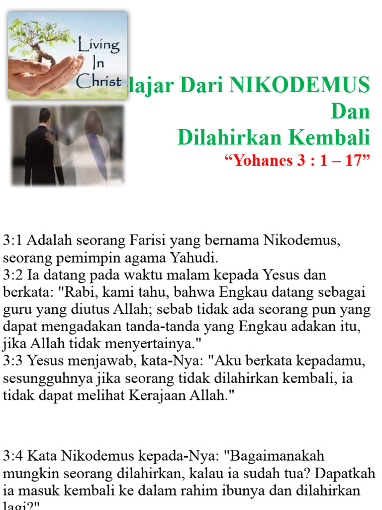 Nikodemus dan Konsep Dilahirkan Kembali | PDF | Filsafat | Agama ...