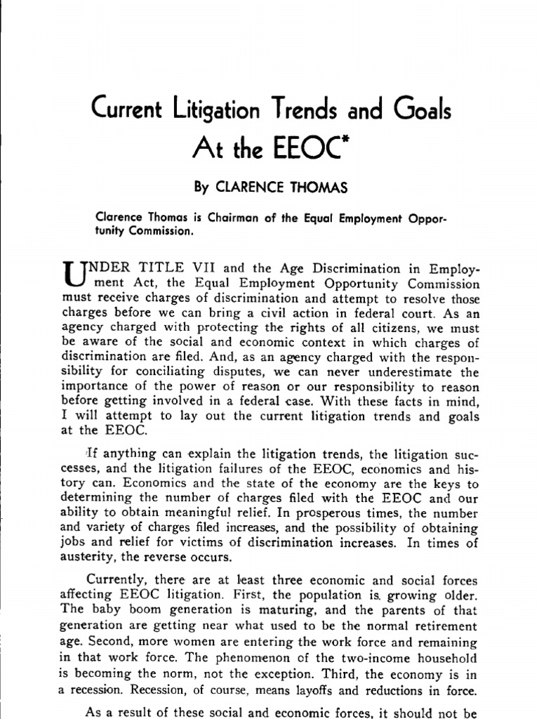 Current Litigation Trends and Goals: at The EEOC | PDF | Affirmative ...