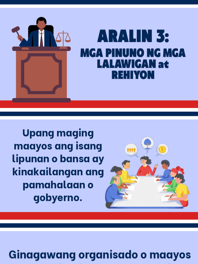 AP3 - Aralin3 - Pinuno NG Mga Rehiyon at Lalawigan | PDF