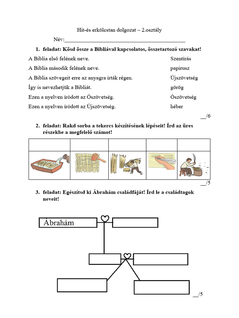Dolgozat 2.osztály | PDF