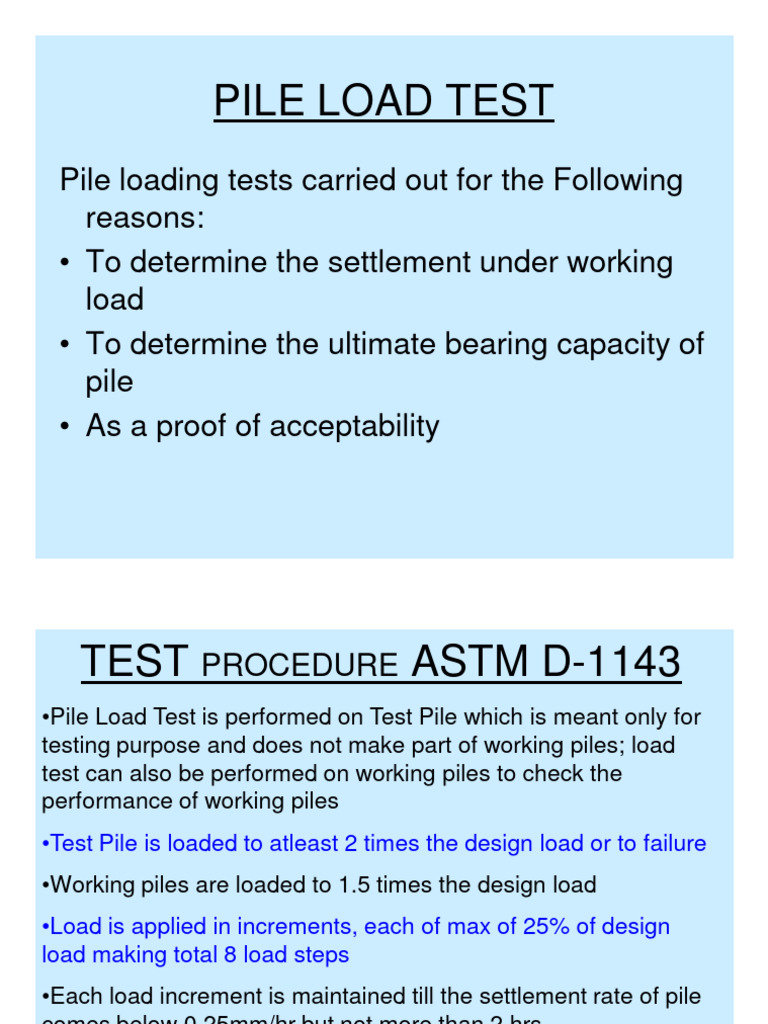 PILE LOAD TEST- 12 june lec- [Compatibility Mode] | PDF | Deep Foundation