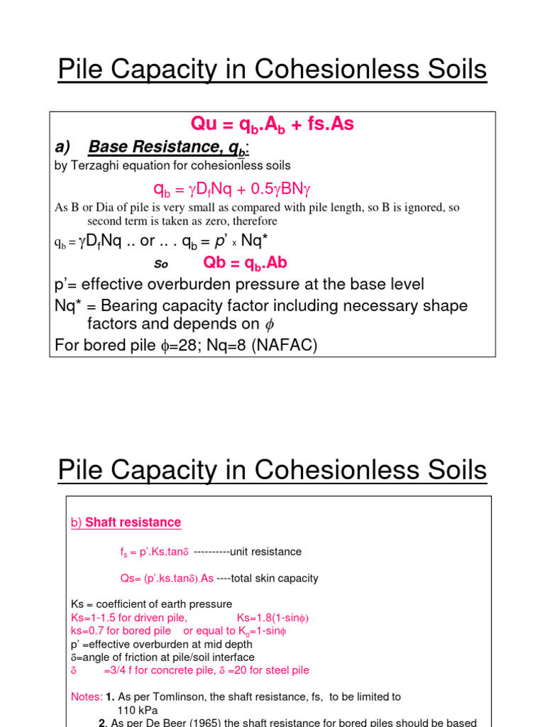 Pile load capacity-cohesive-Lec-3 [Compatibility Mode] | PDF | Deep ...