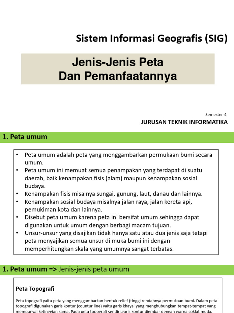 03-SIG Jenis-Jenis Peta Dan Pemanfaatannya | PDF