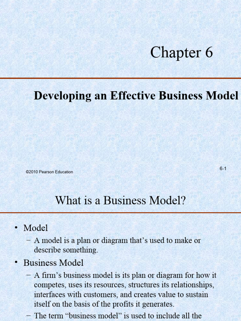 ENTP 06 - Developing An Effective Business Model | PDF | Business Model ...