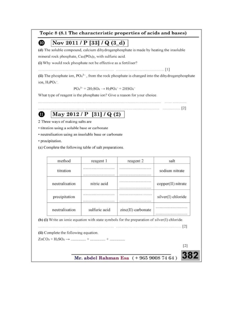 Characteristic Properties of Acid and Bases | PDF