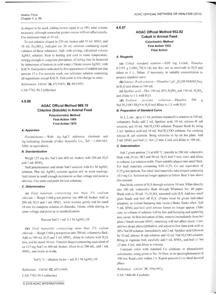 Aoac 969.10-2019 | PDF