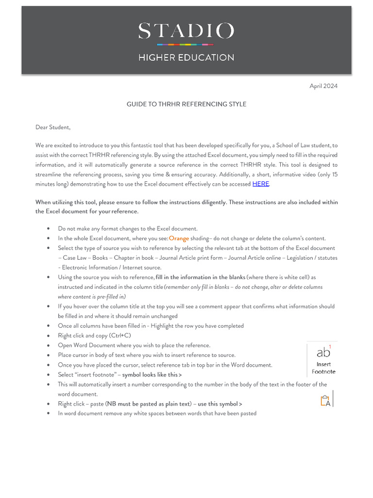 Guide to Thrhr Referencing Style | PDF