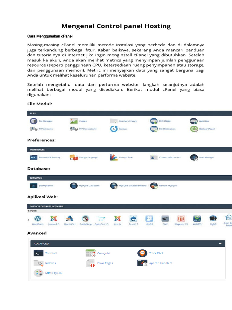 Mengenal Control Panel Hosting | PDF | Komputer | Teknologi & Rekayasa