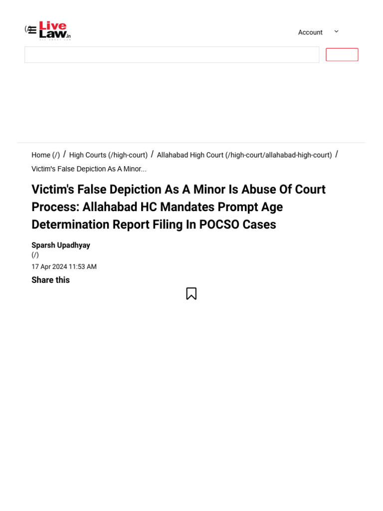 Victim's False Depiction As A Minor Is Abuse of Court Process ...