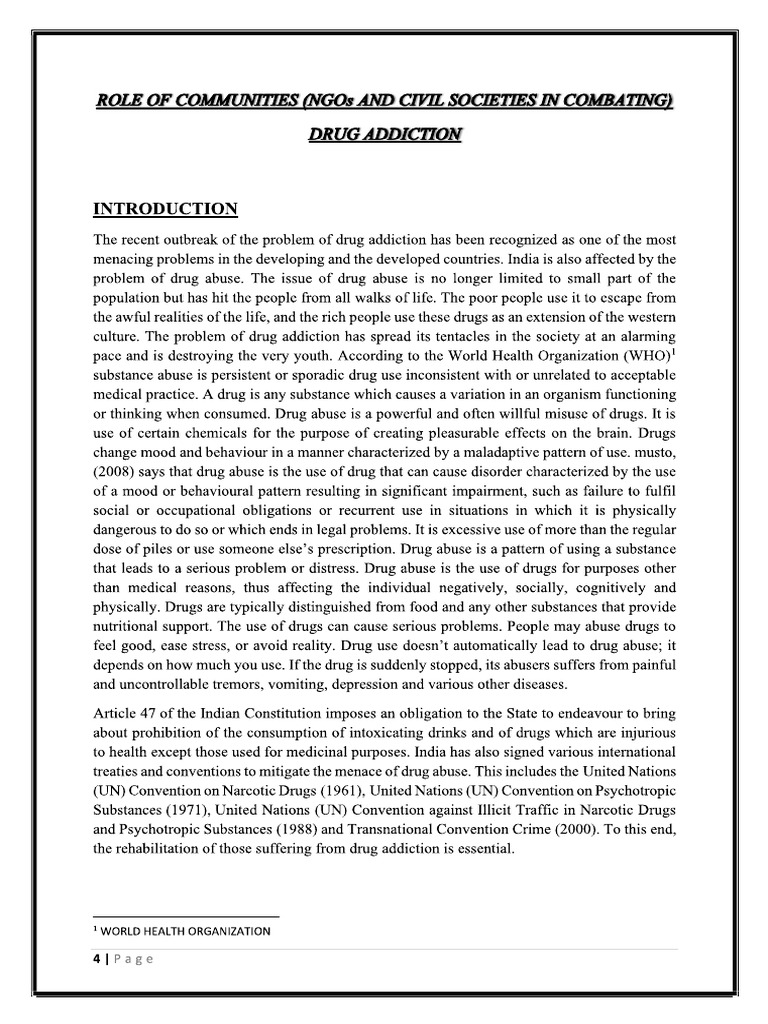 Role of Community in Drug Additcion | PDF