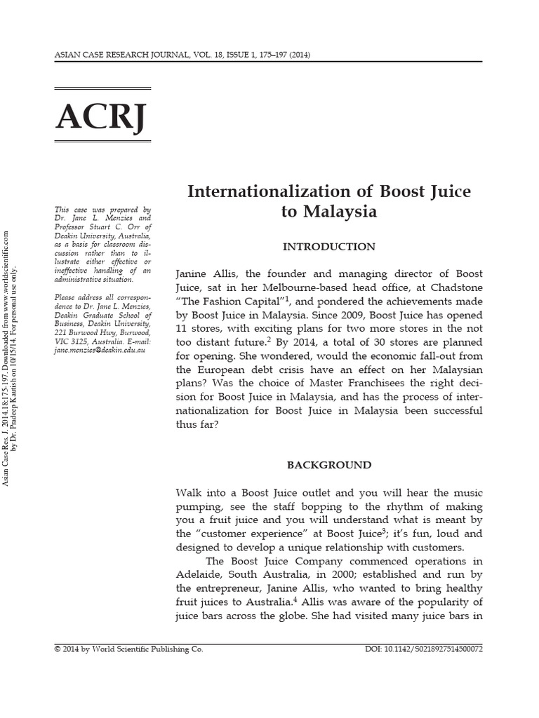 International Business Case Study: Boost Juice | PDF | Juice | Diet & Nutrition