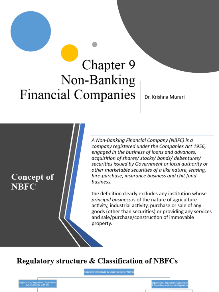 Chapter 9 NBFCs | PDF | Non Bank Financial Institution | Banks