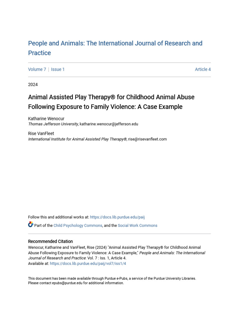 AAPT AND ANIMAL ABUSE | PDF | Violence | Psychotherapy