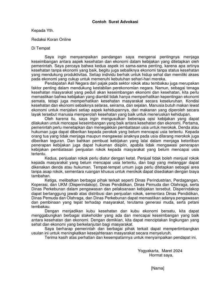 Contoh Surat Advokasi Ke Media Online | PDF