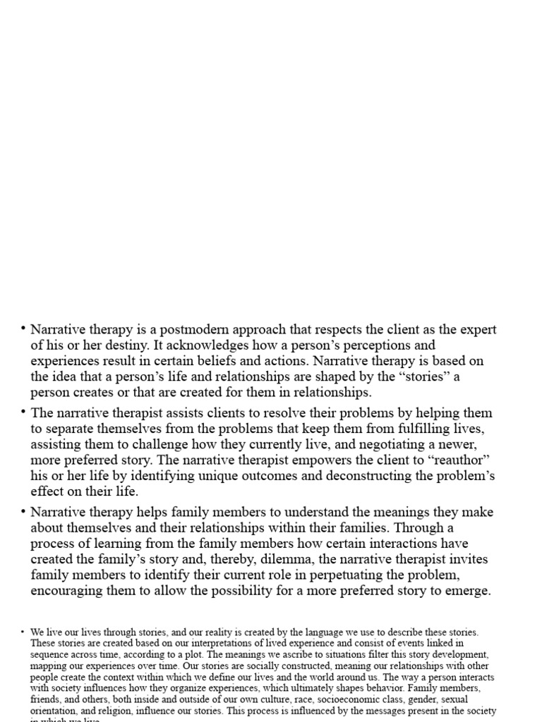 Narrative Therapy for Couples' Empowerment | PDF | Psychotherapy ...