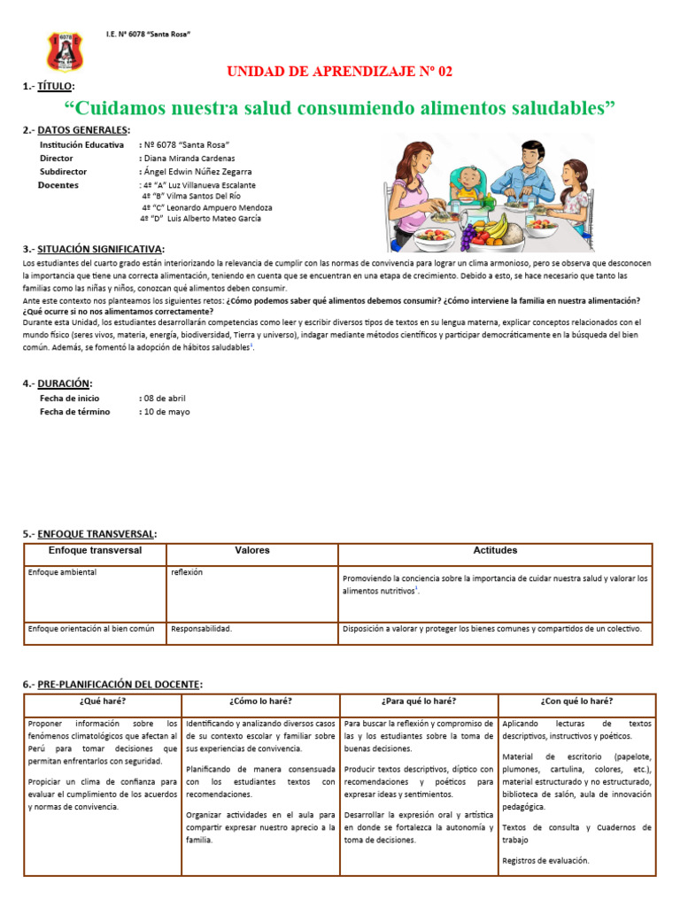 Unidad de APRENDIZAJE 02 Listo | PDF | Números | Evaluación