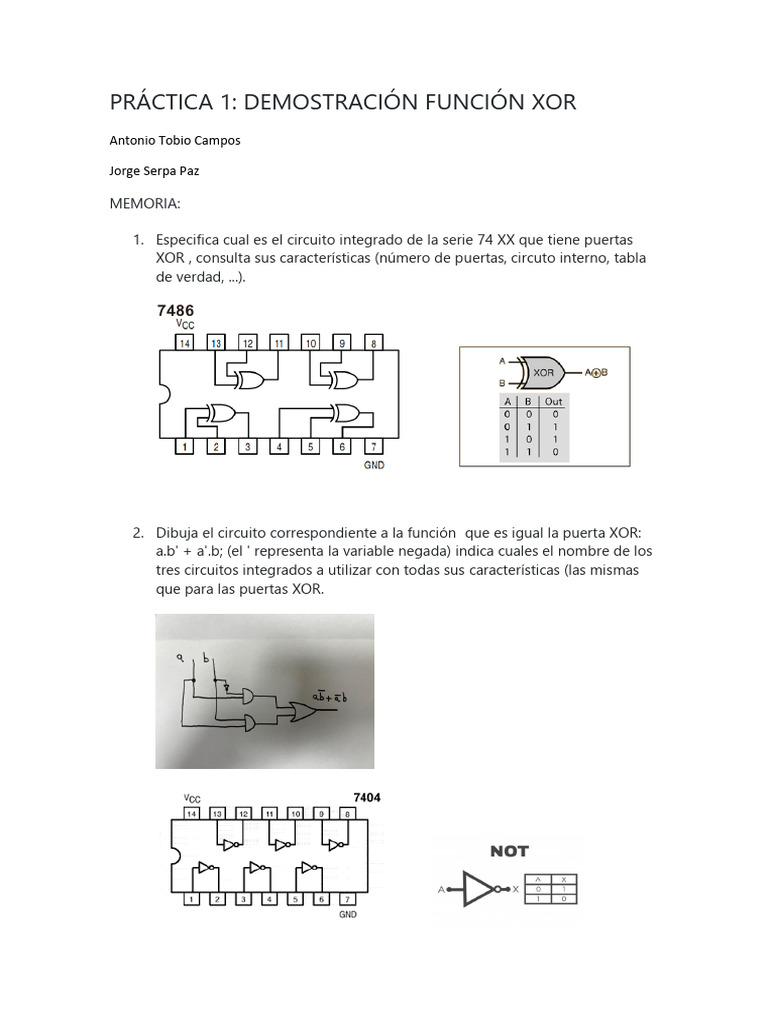 Demostración Función Xor | PDF | Ciencia y matemática | Computadoras
