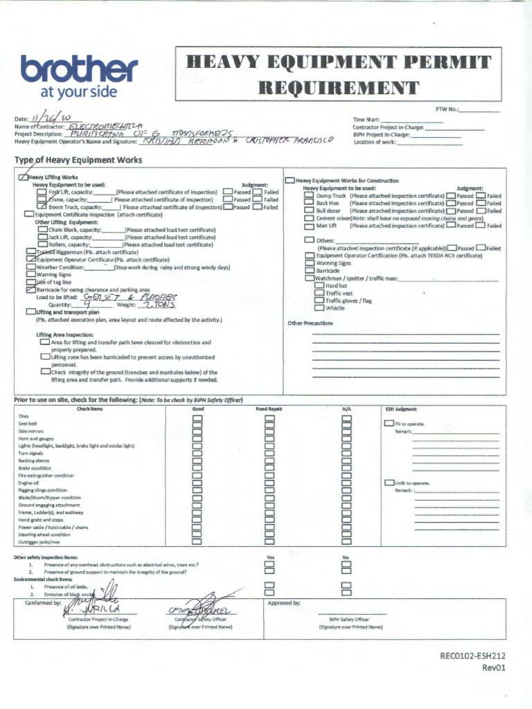 HEAVY EQUIPMENT PERMIT REQUIREMENTS | PDF | Vehicles | Manufactured Goods