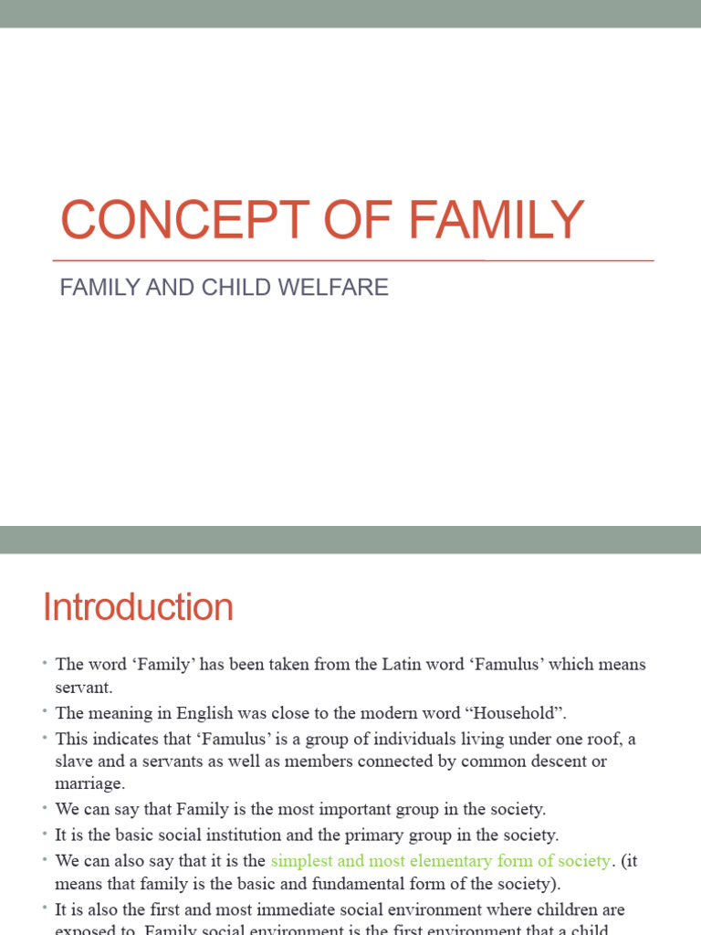 Concept of Family | PDF | Family | Wife