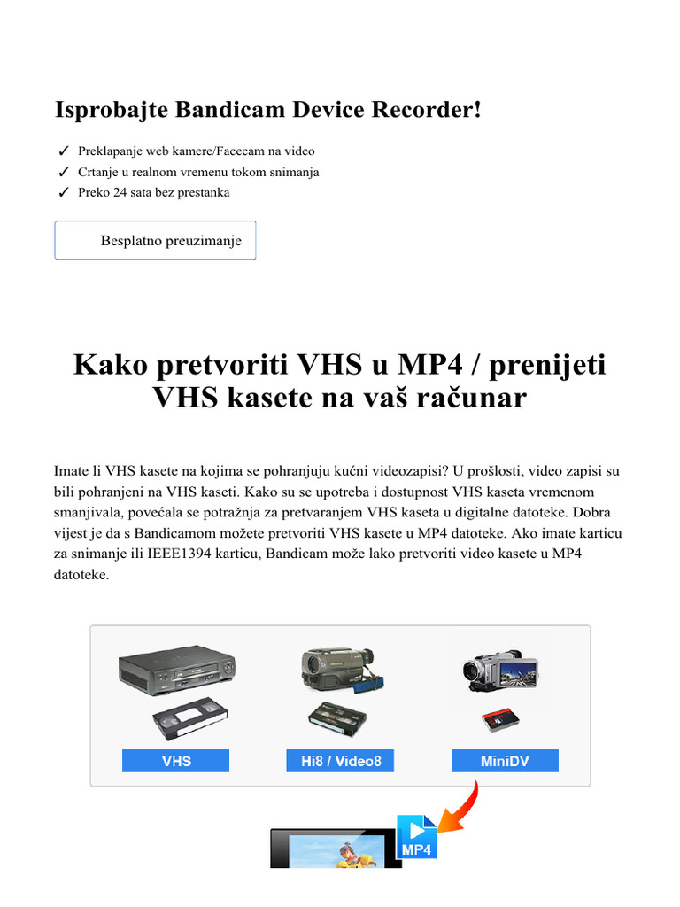 Kako pretvoriti VHS u MP4 na Windowsu | PDF