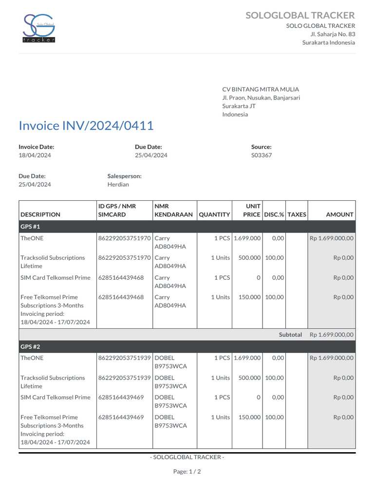 Invoice INV 2024 0411 | PDF
