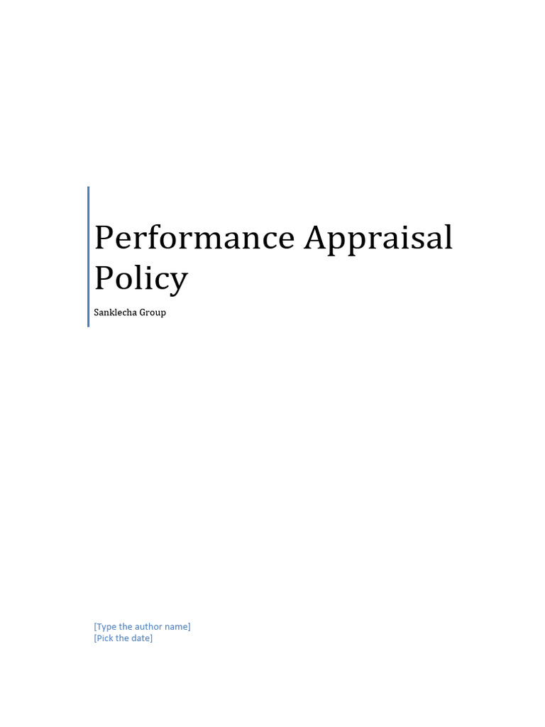 Apprisal Policy Sanklecha Group | PDF | Performance Appraisal | Evaluation