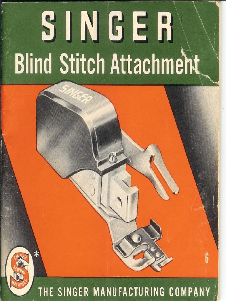 Singer Blindstitch Attachment Accessory Instruction Manual | PDF