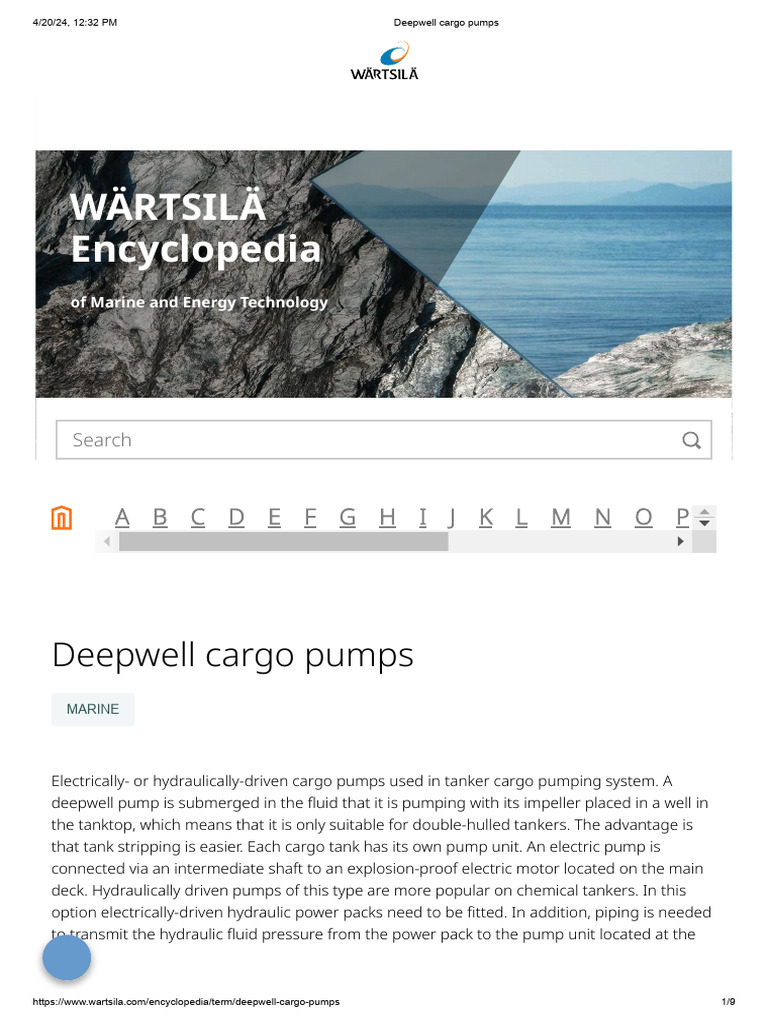 Deepwell Cargo Pumps | Download Free PDF | Pump | Mechanical Engineering