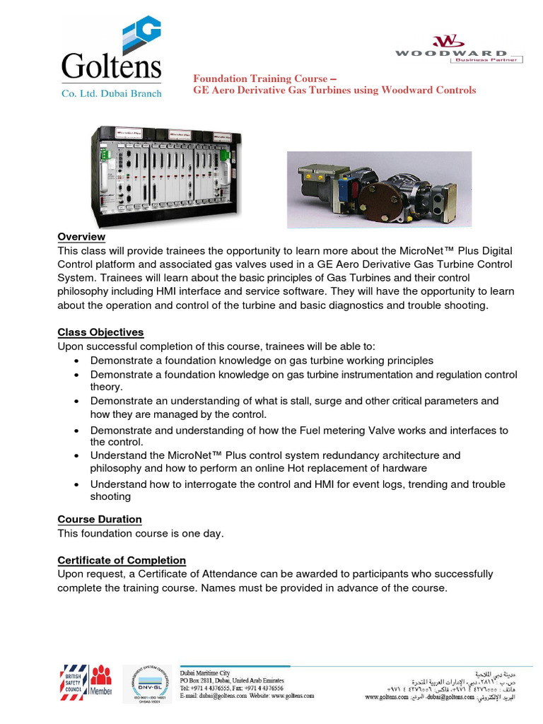 Foundation Training Program - GE Aero Derivative Gas Turbines | PDF ...