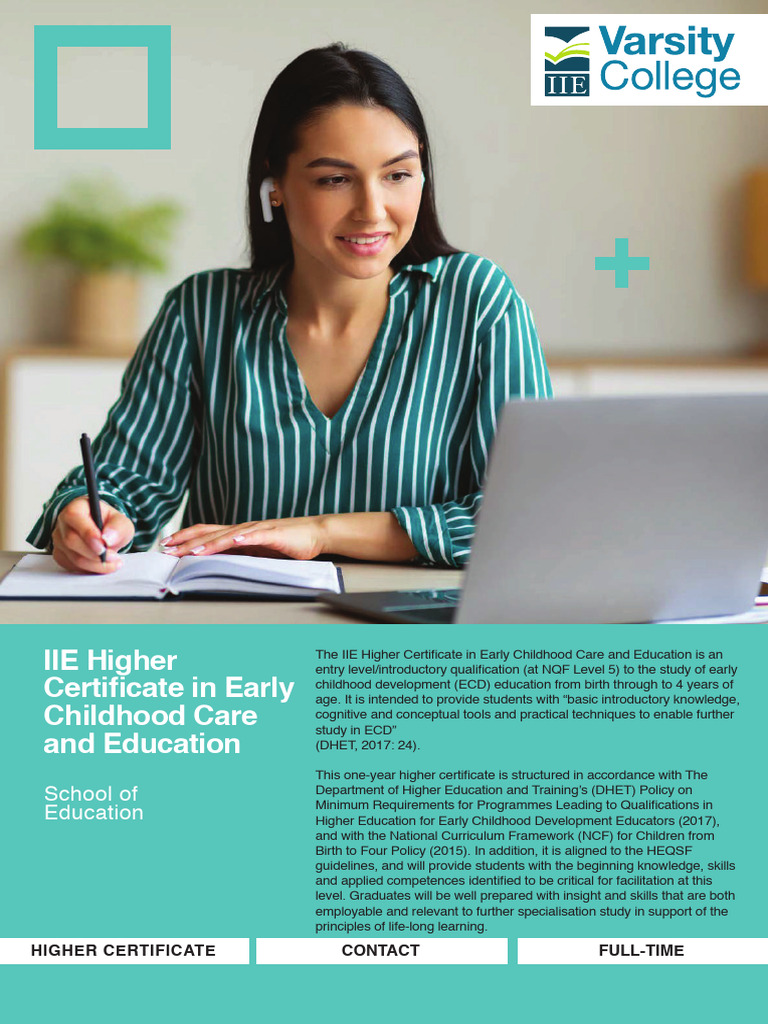 Iie Higher Certificate in Early Childhood Care and Education 2024 v2 | PDF | Early Childhood ...