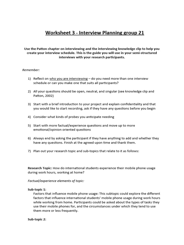 Interview Questions | PDF | Job Interview | Social Psychology