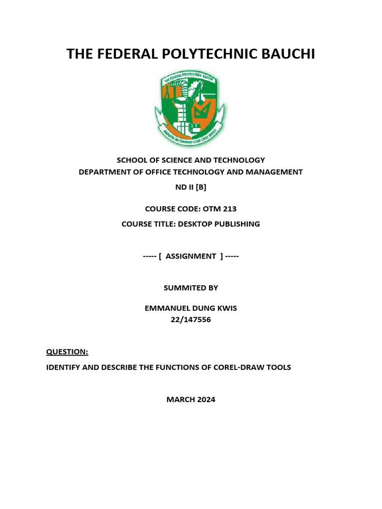 Office Tech and Management (Coreldraw Assignment) | PDF | Shape | Drawing