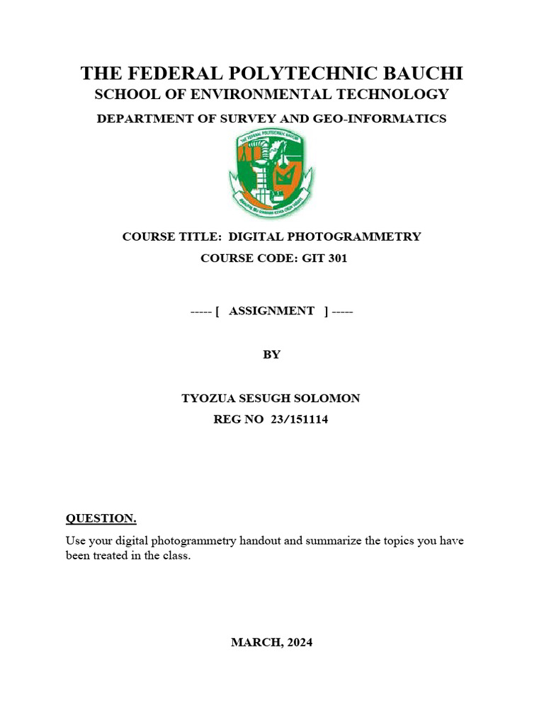 Photogrammetry Assignment Pdf Image Scanner Computing