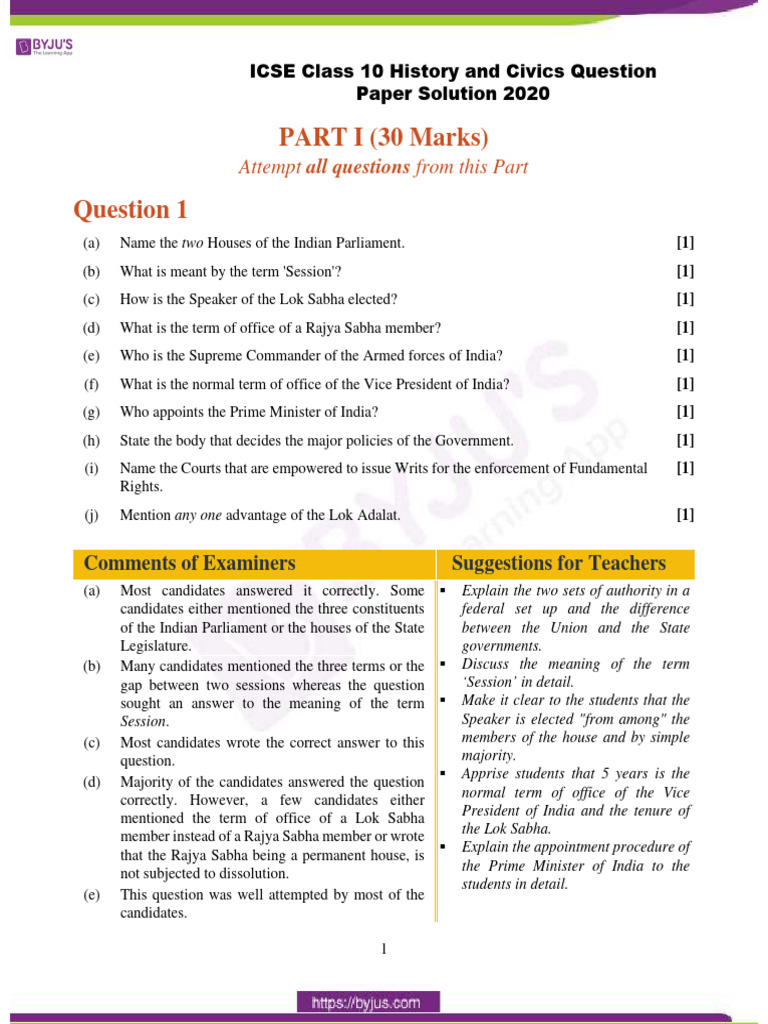 ICSE Class 10 History & Civics 2020 | PDF | Partition Of India ...