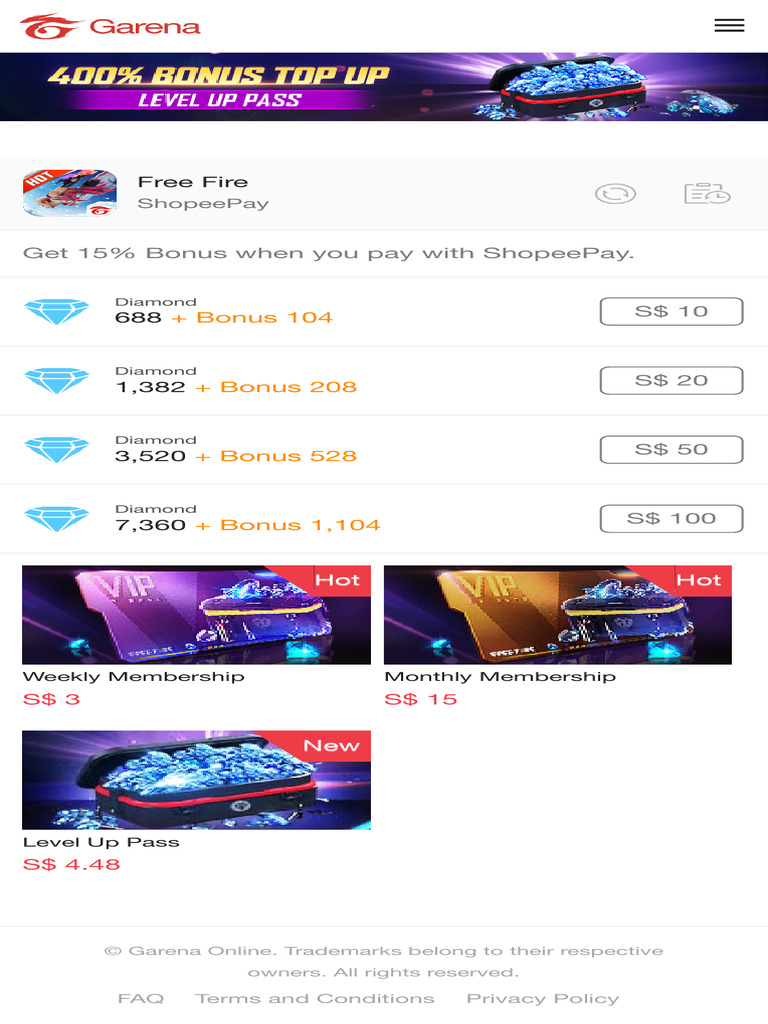 Garena Topup Center | PDF